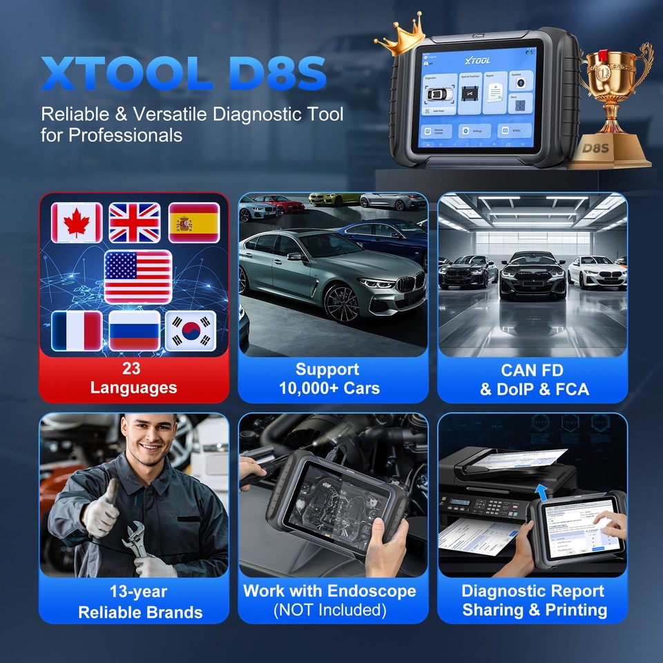 XTOOL D8S V2.0 OBD2 Scanner Bidirectional Scan Tool ECU Coding Key Programming | eBay UK