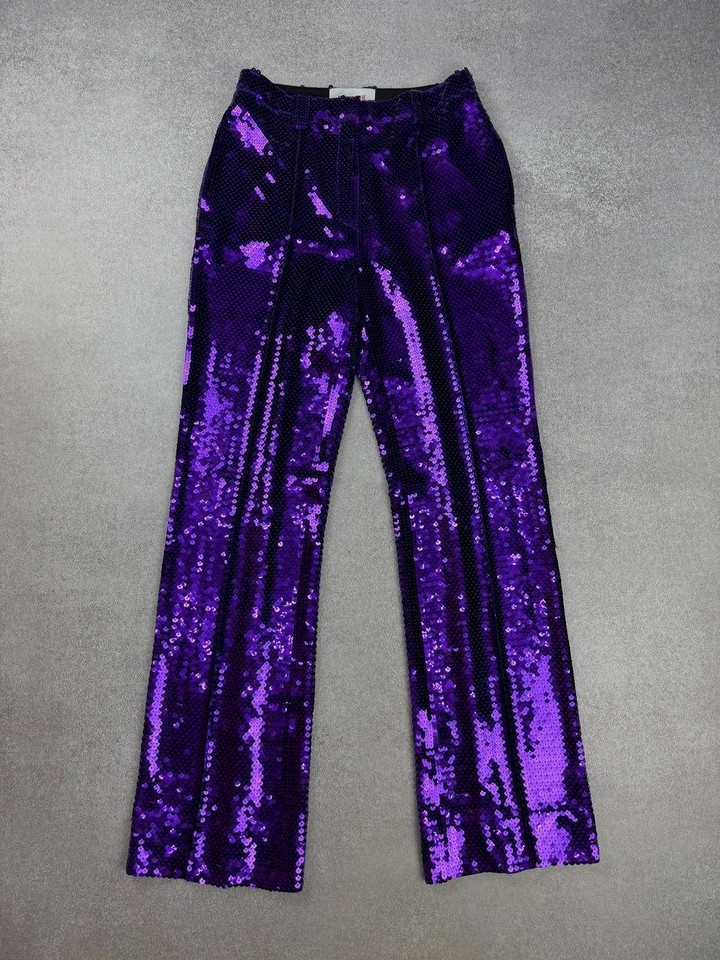Paco Rabanne H&M Purple Sequin Suit Crop Top and Pants Size S Duties ...