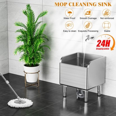Commercial Stainless Steel Utility Sink Kitchen Slop Laundry Mop ...