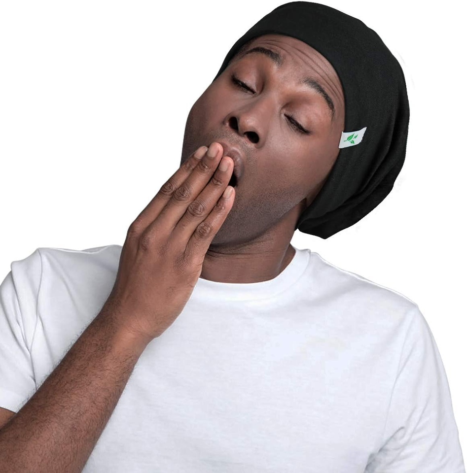 Sleep Cap Men 2Pcs Natural Curly Wave Hair Satin Lined Boyfriend ...