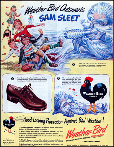 1945 Weather-Bird Shoes Kids Sam Sleet Wintertime vintage art print ad ...