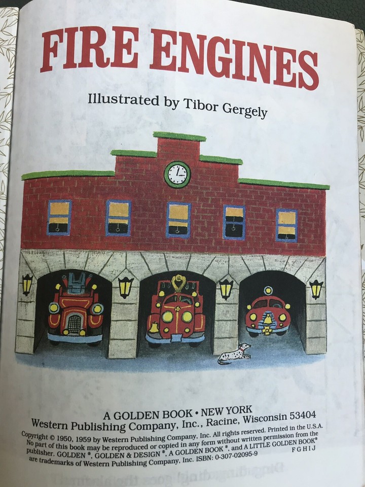 VINTAGE A Little Golden Book FIRE ENGINES 1950 | eBay