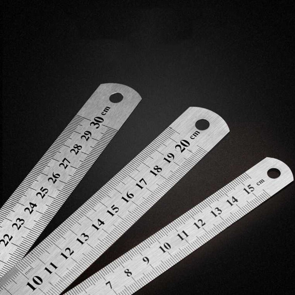 2pcs Machinist Engineer Ruler Set Stainless Steel Metal Rulers 12 Inch ...