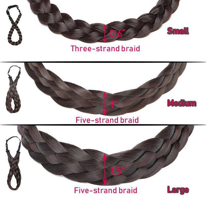 Thick Plaited Braided Headband Chunky Hair Extensions Real as Human ...