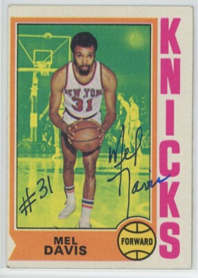Mel Davis 1974-75 Topps RC Rookie Knicks Signed Auto Autograph Card ...