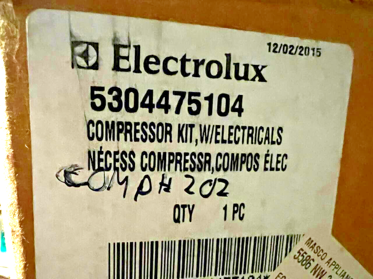 Genuine OEM Frigidaire refrigerator compressor assembly 5304475104 ...