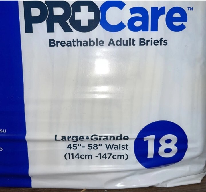 Procare Breathable Adult Briefs Diapers Size Large 18 Count for sale ...