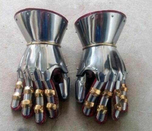 Medieval 18 ga SCA Gauntlets Finger Gloves Gothic Knight Armor Larp ...