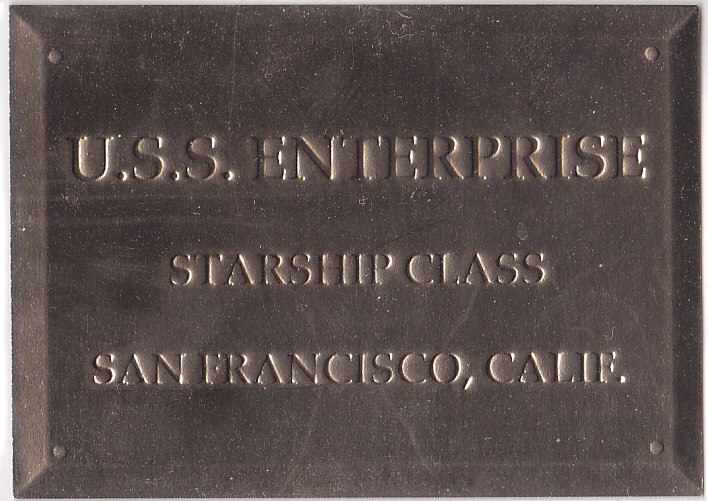 STAR TREK 30 YEARS PHASE 1 GOLD REGISTRY PLAQUE R1 USS ENTERPRISE NCC ...