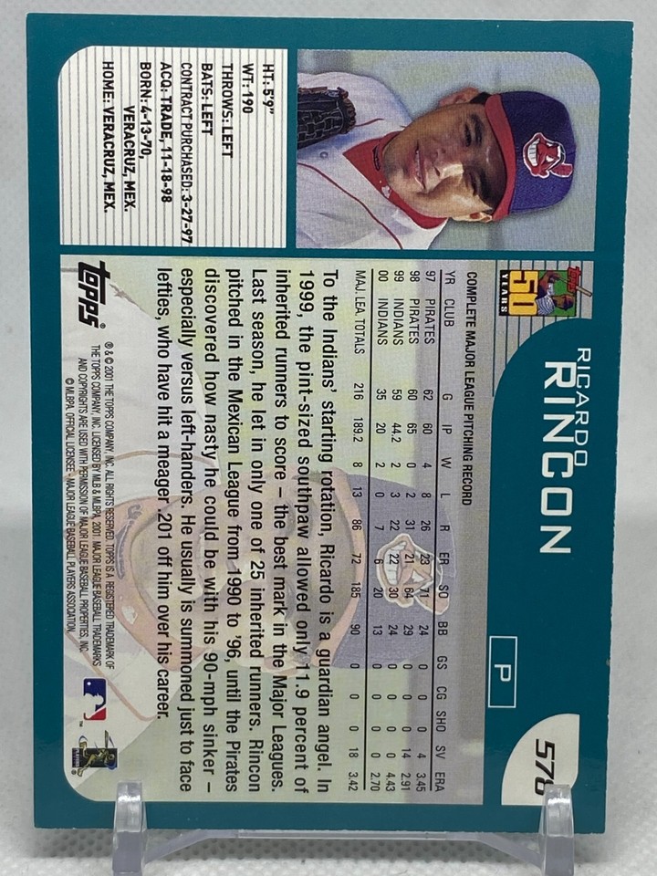 2001 Topps #578 NM-MT Indians On Card Autograph Ricardo Rincon | eBay