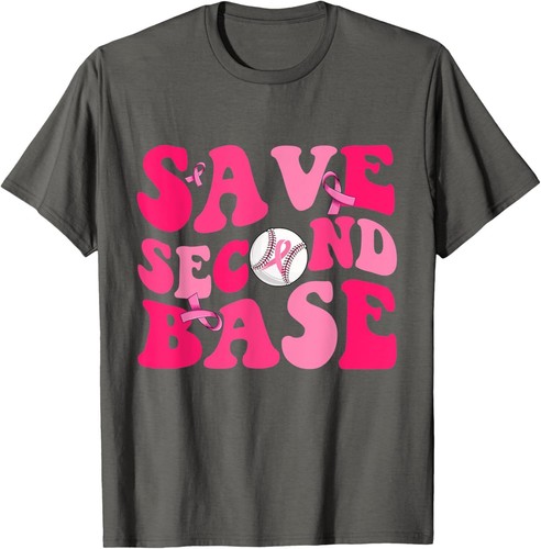 Groovy Save Second Base Breast Cancer Awareness Unisex T-Shirt | eBay