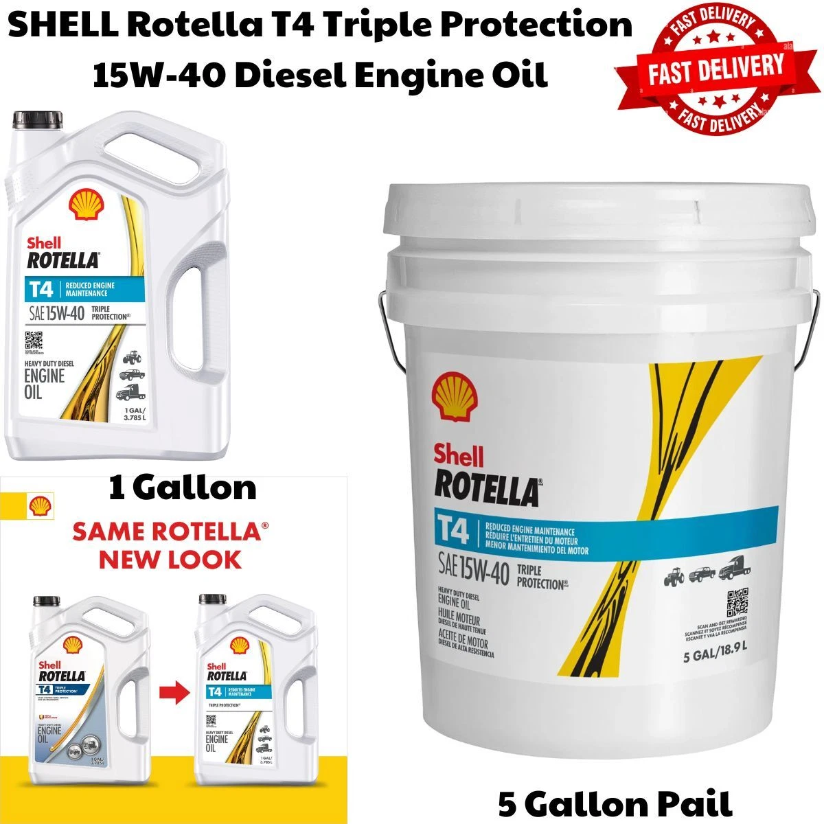 Shell Rotella Shell Rotella T4 Triple Protection SAE 15W-40, 52% OFF