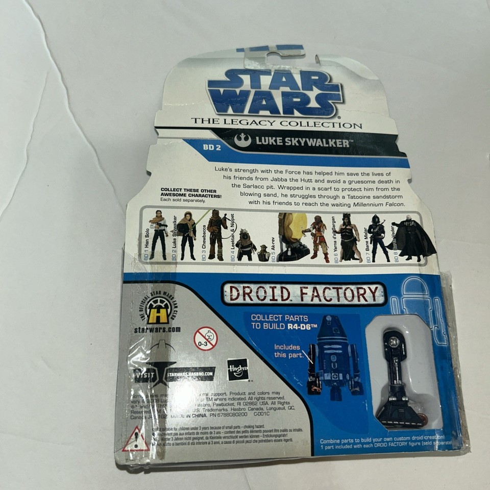 Hasbro Star Wars Legacy Collection Luke Skywalker Figure Droid Factory ...