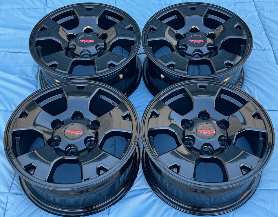 (4) 16" Toyota Tacoma Factory OEM Gloss Black Wheels 16x7 Rims 4Runner ...