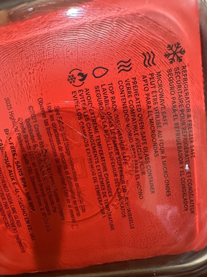 4 PCS Pyrex Storage Plus 4 Cup Square Red with Lid | eBay