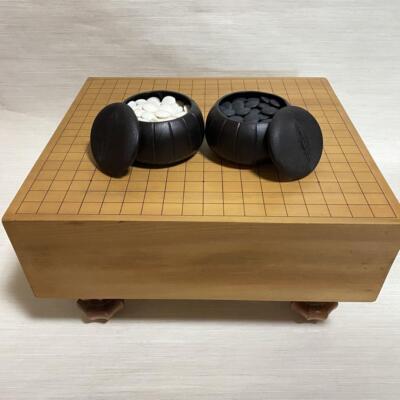 Go-Board Goban & Go Stone&Bowl SET IGO Game 42x45x22 Vintage Old ...