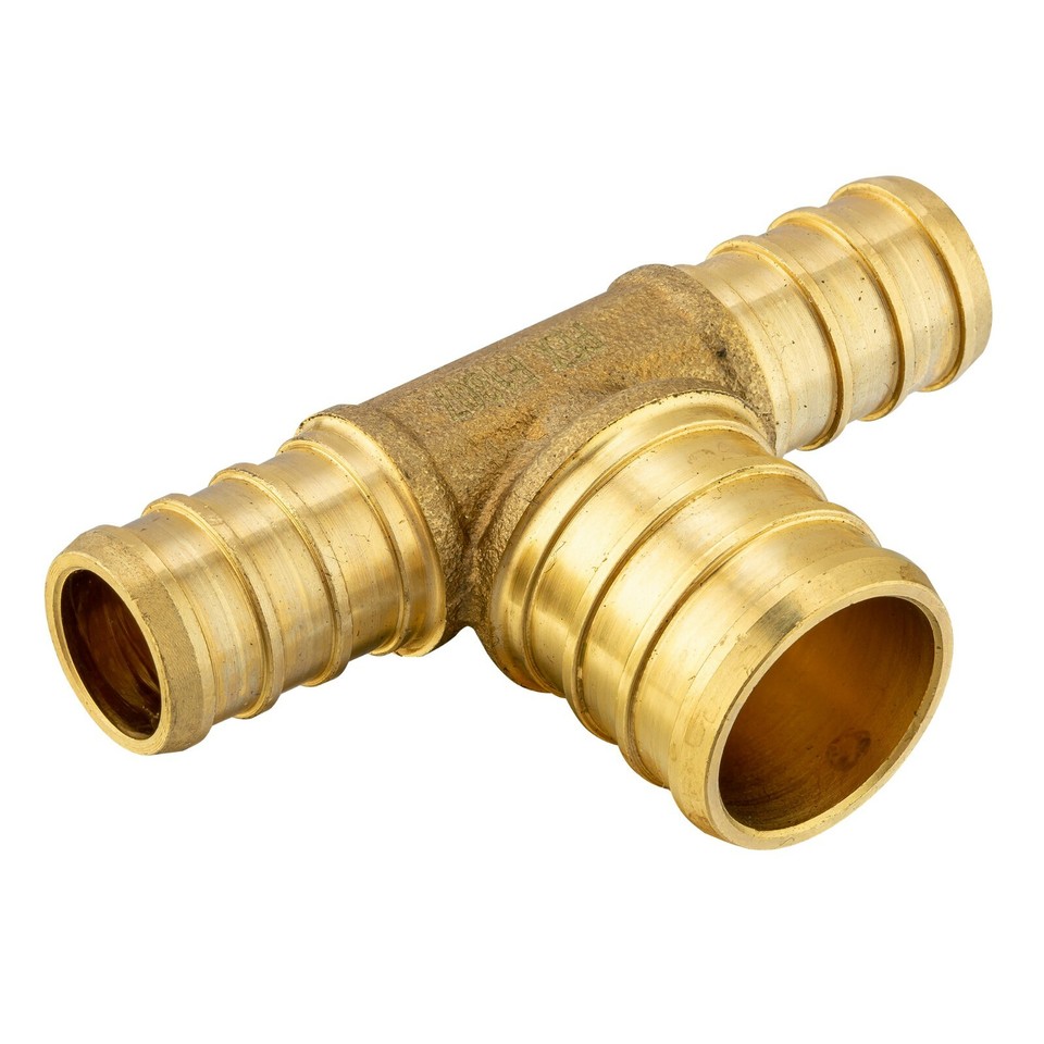 5 PCS 1/2"x1/2"x3/4" BULLNOSE PEX REDUCING TEE BRASS CRIMP FITTINGS NO ...