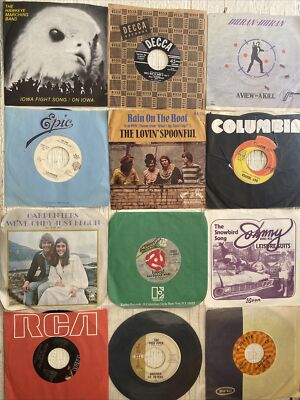 Vintage 45 RPM Record Lot Of 12 Vinyl Records, Columbia, Decca, RCA ...
