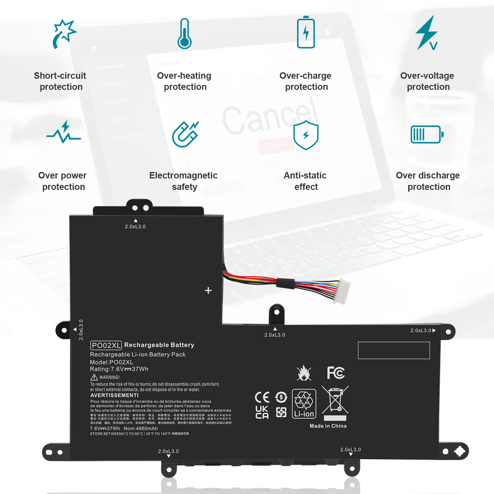 For HP Stream Notebook - 11-r010nr 11-R Laptop Battery PO02XL 203 ...