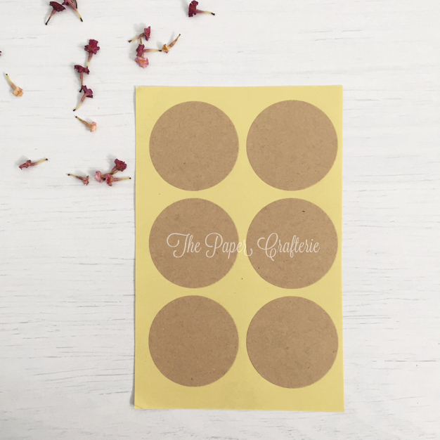 60 x KRAFT BROWN ROUND STICKERS Blank Circle Jar Labels Seals Party ...