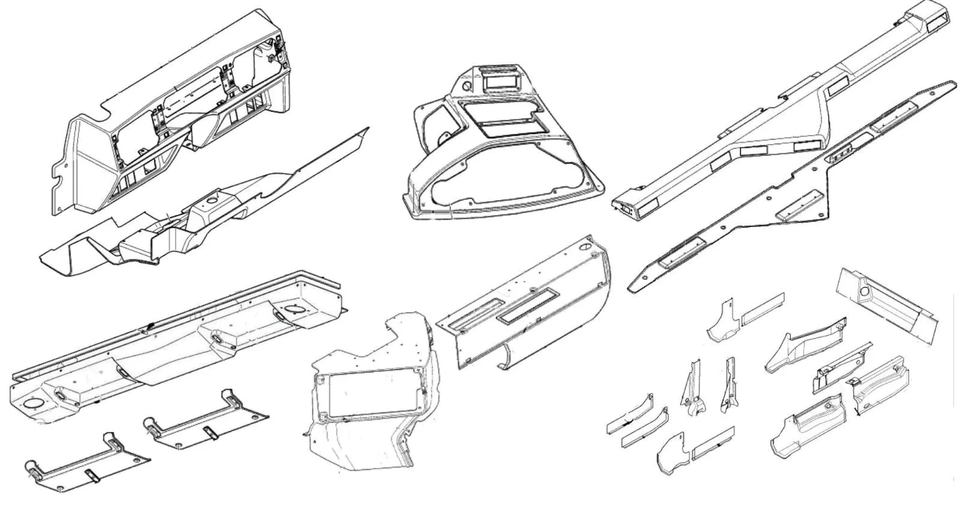 Hummer H1 Alpha Interior Kit w Door Panels Raw Plastic | Humvee ...