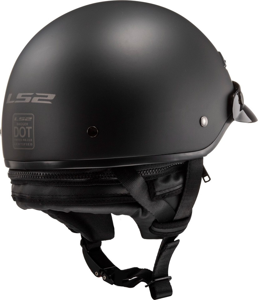 LS2 - Bagger Motorcycle Half Helmet - Matte Black - Size XX-Large - 568 ...
