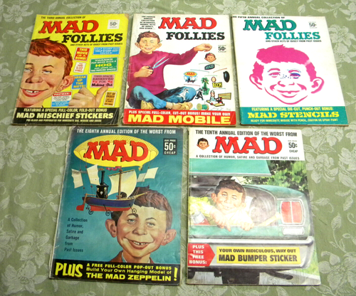 Vintage Mad Magazines 1960's ~ Lot of 5 ~ Mad Follies ~ Annual The ...