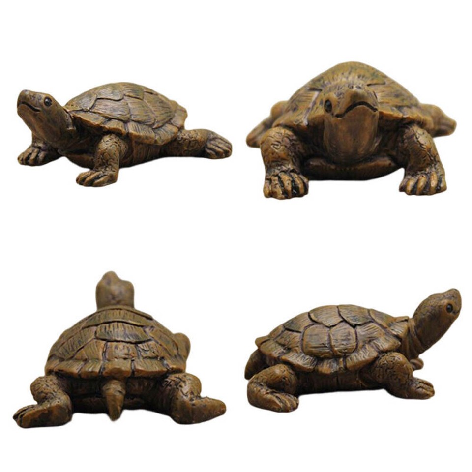 2Pc Turtle Outdoor Statue Tortoise Garden Figurine Sculpture Ornament ...