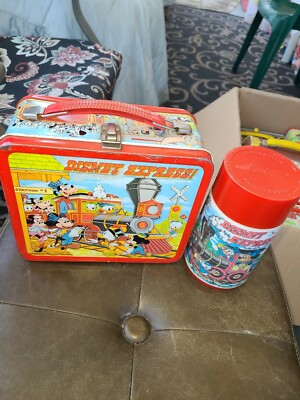 DISNEY EXPRESS LUNCH BOX ALADDIN thermos 70S GENUINE RETRO DISNEYLAND ...