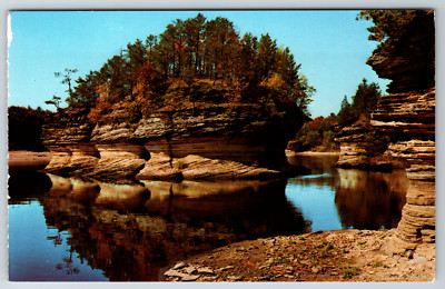 c1960s Lone Rock Lower Dells Wisconsin River Cliff Sandstone Vintage ...