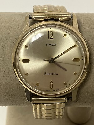 Vintage NOS 1967 TIMEX Men’s 35mm Electric Watch Gold Case Bracelet | eBay