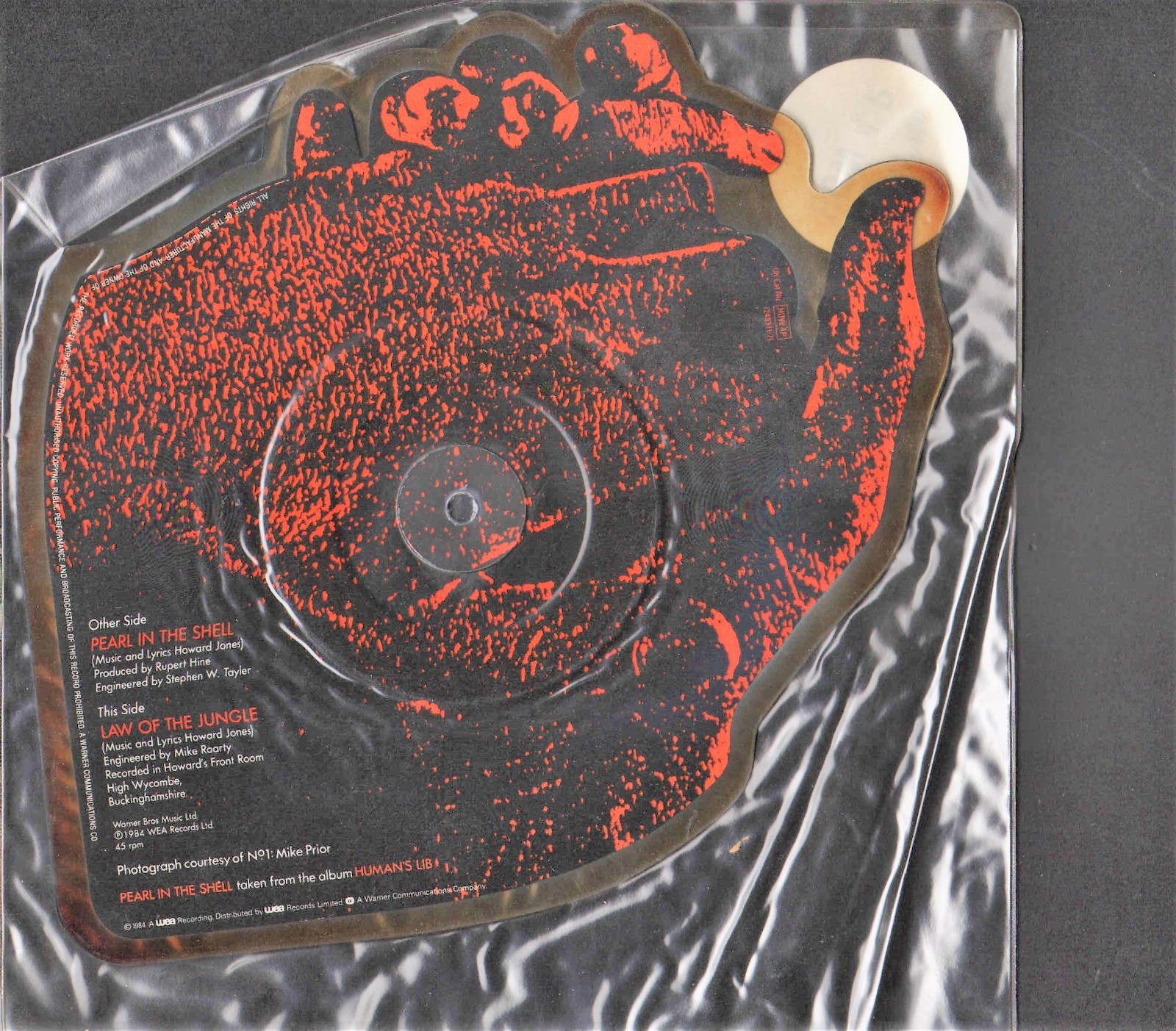 Howard Jones 1984 Pearl in Shell PICTURE DISC Clasped Hands Never ...