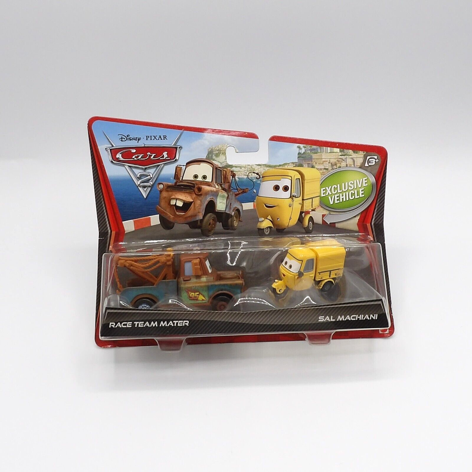 DISNEY PIXAR CARS 2 RACE TEAM MATER & SAL MACHIANI DIE CAST 2-PACK ...