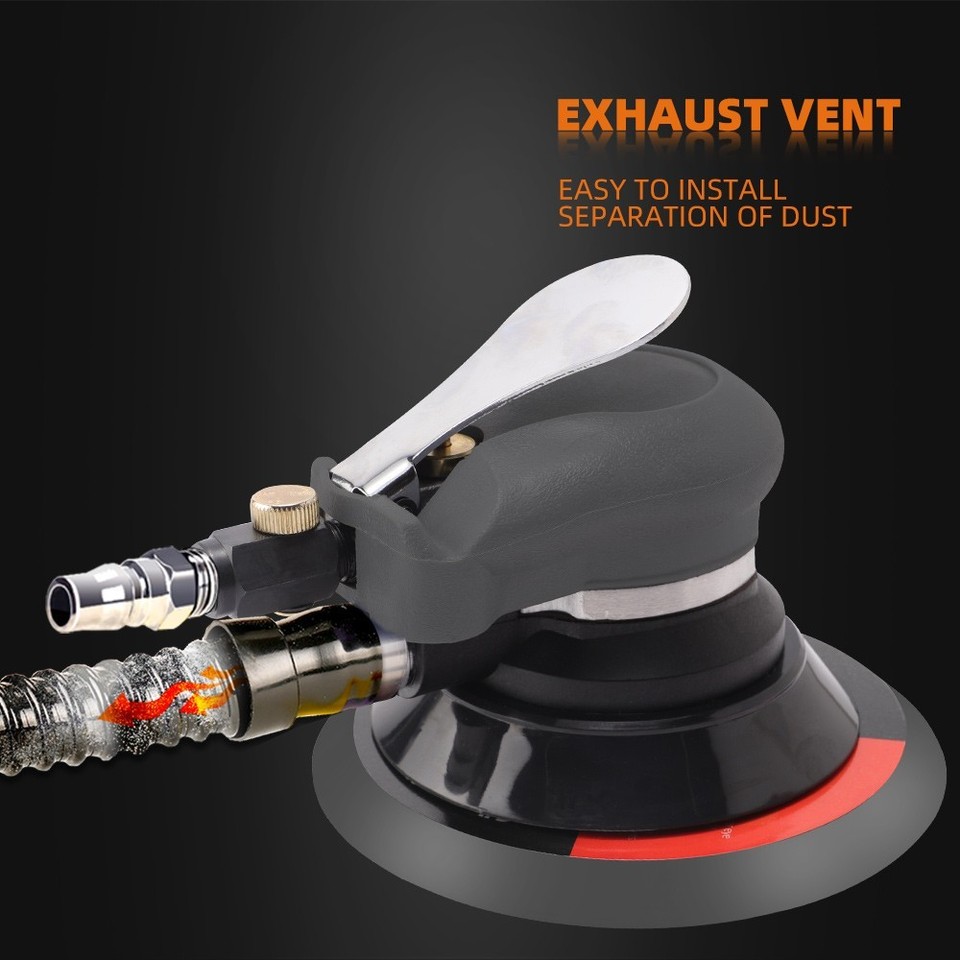 SPTA 5" 6" Pneumatic Palm Compressed Air Sander Random Orbital w/ 24 ...