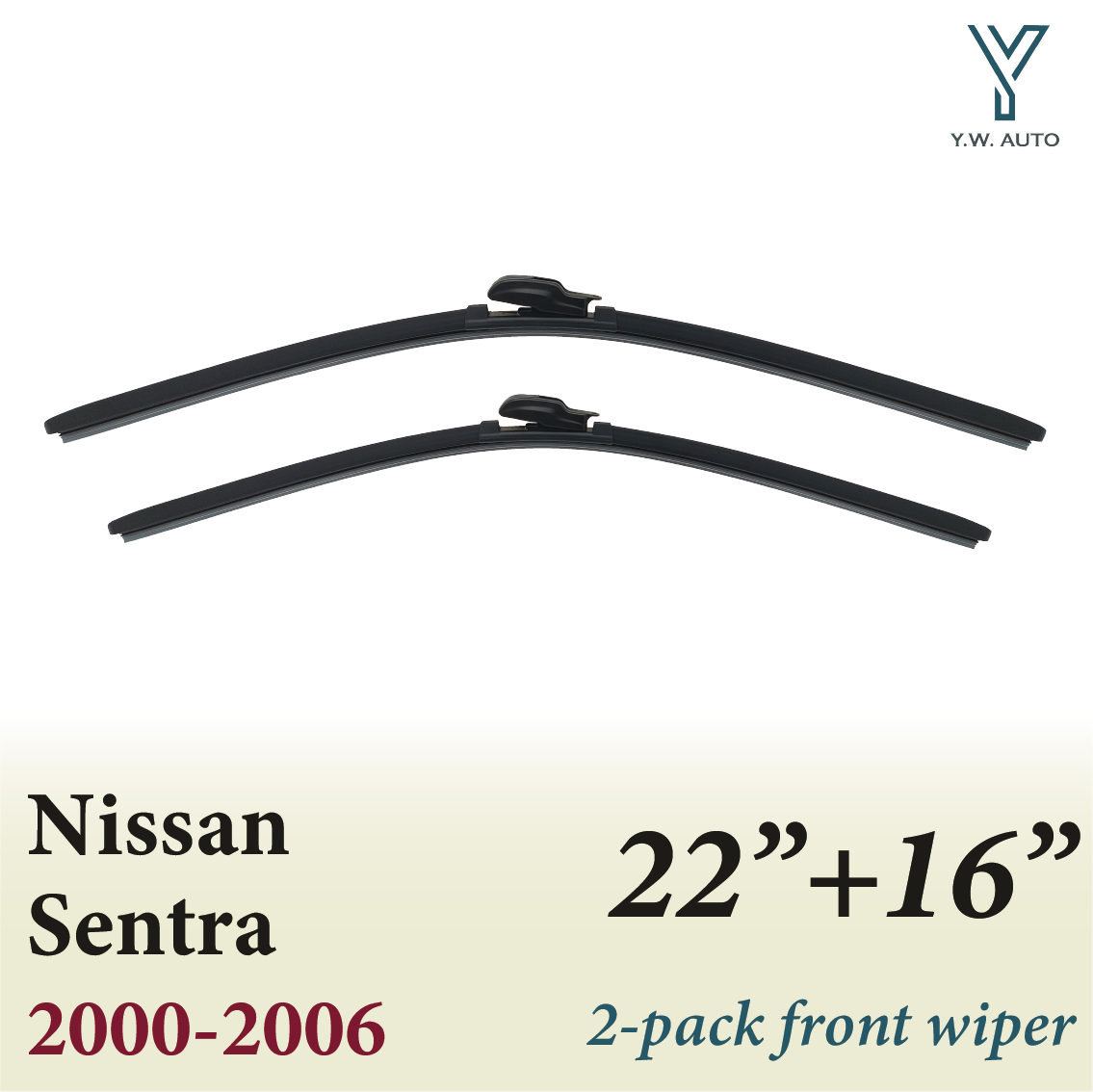 For Nissan Sentra 00-06 Front Wiper Blades 22"+16" 1 Pair Wiper Blades ...