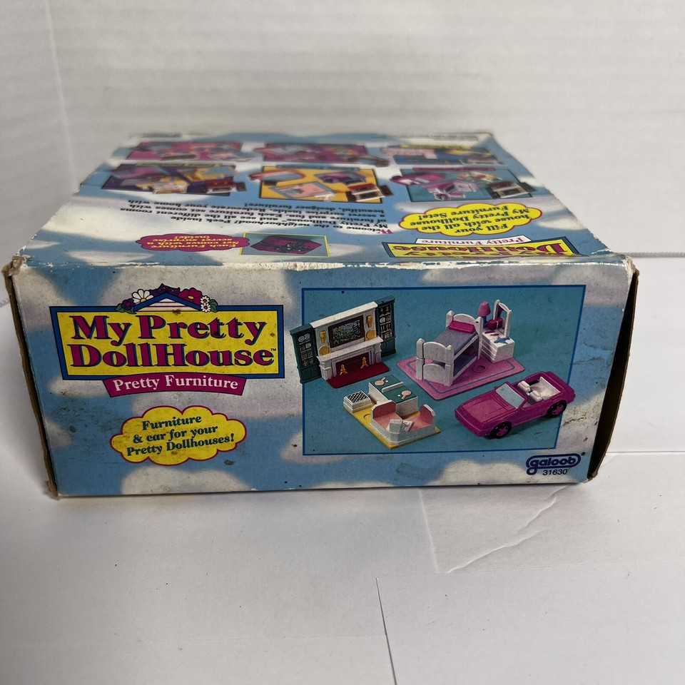 My Pretty Dollhouse Set Vtg Galoob Pretty FURNITURE Girls Bedroom Game ...