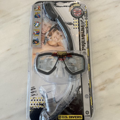 U.S. Divers Premium Goggles Mask and Snorkel Blue Adult Unisex Combo ...