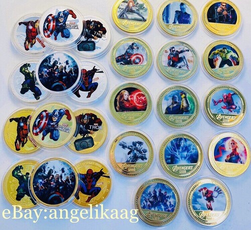 Avengers Marvel x20 Gold & x6 Silver Plated Collectible Coins ...