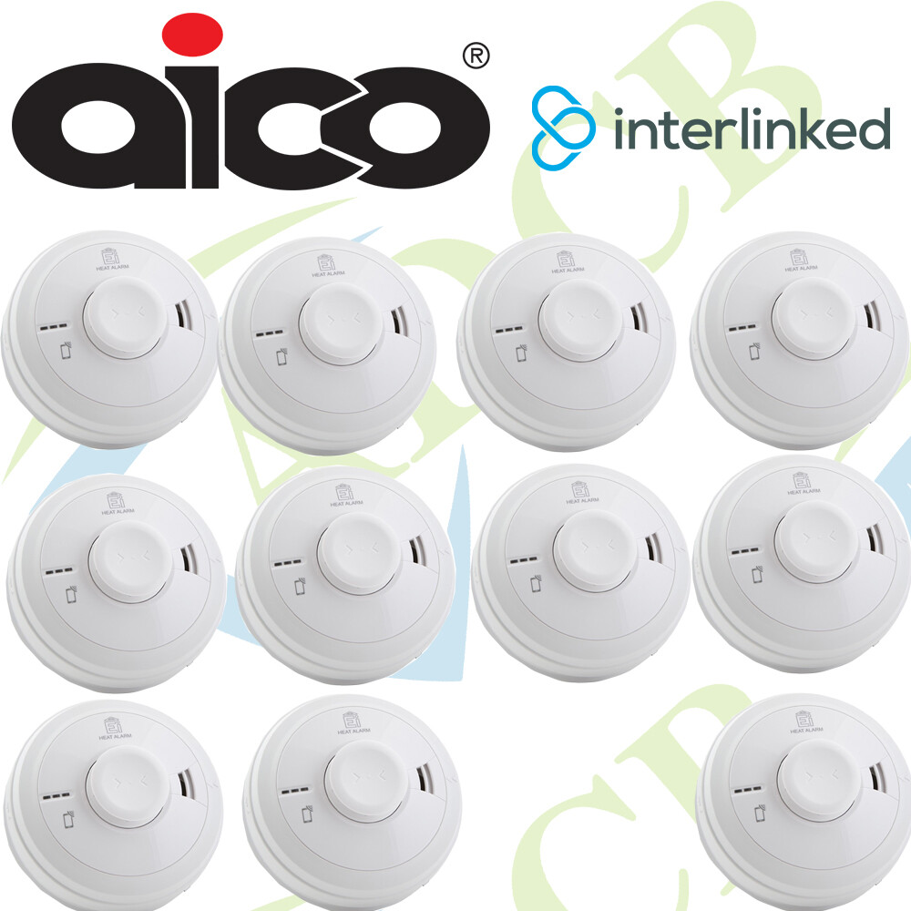 Aico Grade D Fire Alarm Kit Smoke Detector Heat Detector Interlinked ...