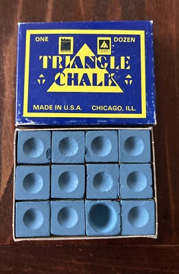 Vintage Triangle Billiard Blue Chalk I Box Of 12 USA, Chicago, Illinois ...