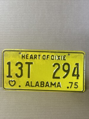 Vintage 1975 Alabama License Plate | eBay