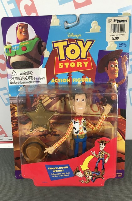 Disney 1995 Toy Story Action Figure Knock Down Woody Thinkway Toys for ...