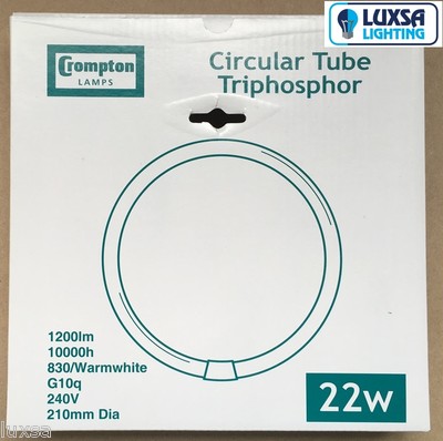 Crompton 22W T9 Warm White Circular Fluorescent tube Round FC22W/29 ...
