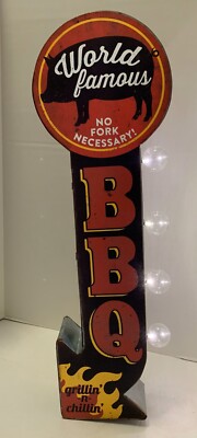 WORLD FAMOUS BARBEQUE Vintage LED Double-Sided Marquee Sign NEW IN BOX ...