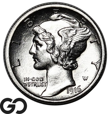 1916 Mercury Dime, Full Split Bands | eBay