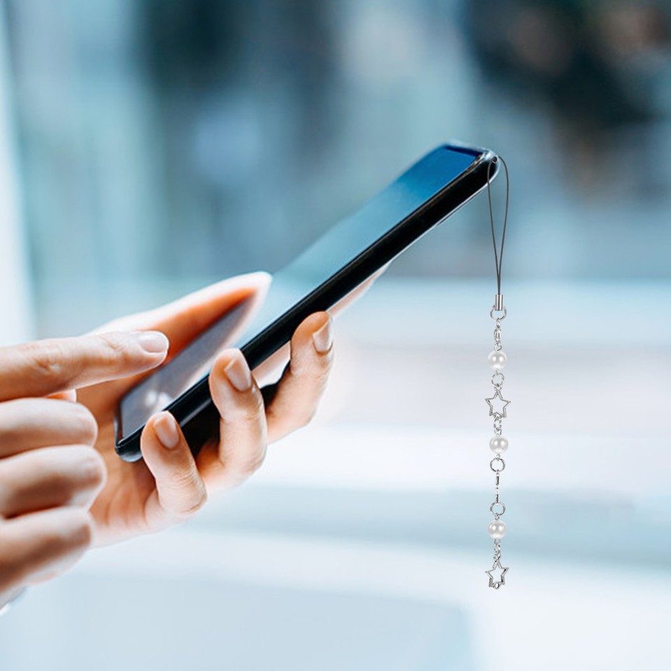 Phone Charm Phone Lanyard Wrist Strap Star Shape Beaded Phone Chain ...