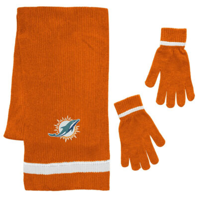 Miami Dolphins Scarf and Glove Gift Set Chenille | eBay