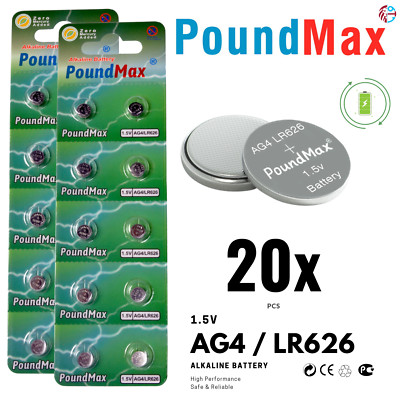 AG4 376 377 LR66 SR626 SR626SW 1.5v PoundMax Alkaline Batteries Pack of ...