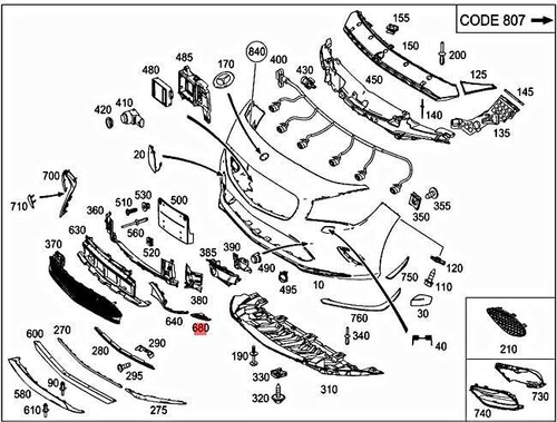 Genuine MERCEDES Cla C117 W117 Right front bumper Bracket bumper ...
