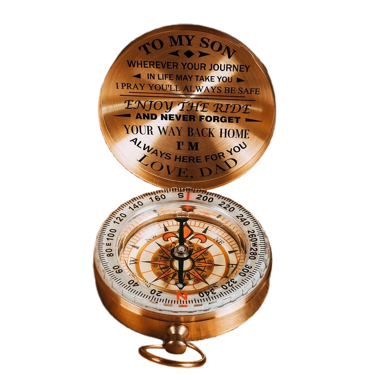 Dad To Son Enjoy The Ride Compass Copper Compass Christmas Gift Vintage ...